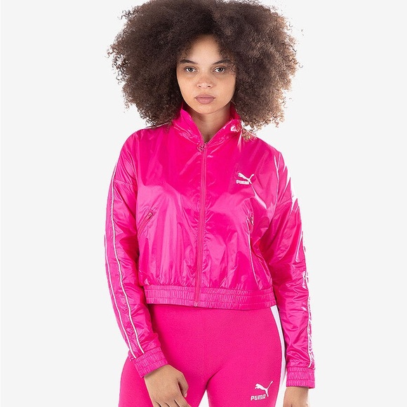 Puma | Jackets & Coats | Puma Pink Womens Iconic T7 Woven Track Jacket ...